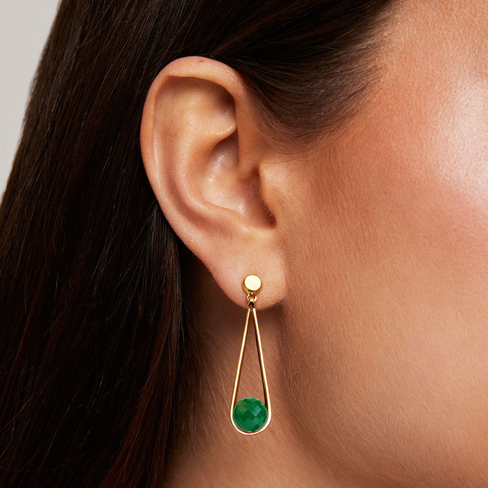 Mini Ipanema Earrings | Green Onyx | Dean Davidson Jewelry – DeanDavidson.com