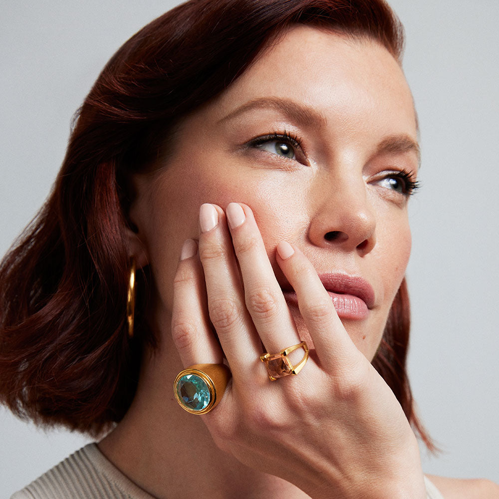 Dean Davidson | Signet Ring | Gold Blue Topaz – DeanDavidson.com